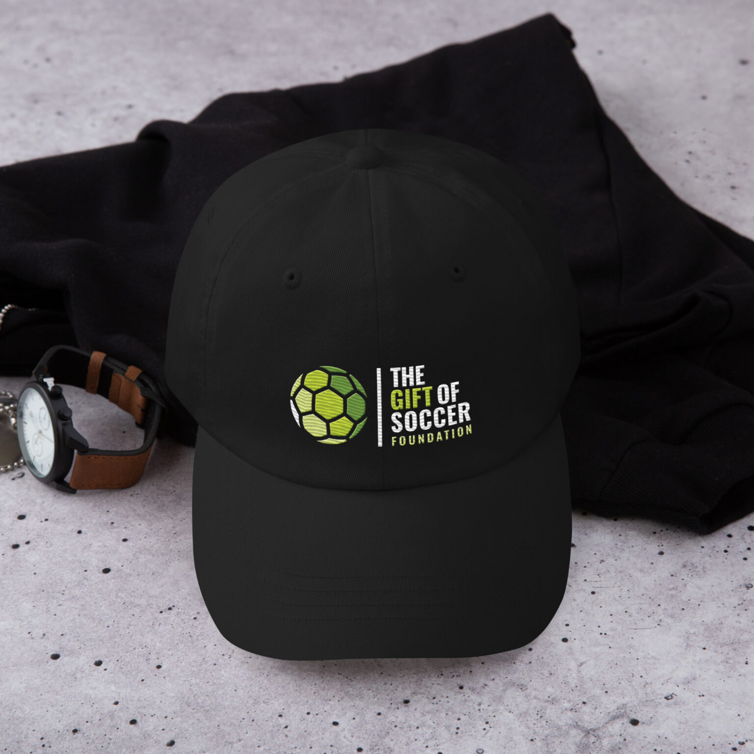Embroidered Dark Ball Caps - The Gift of Soccer Foundation